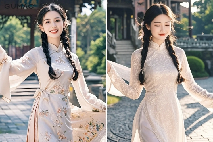 Kiểu tóc mặc áo dài cho mặt vuông HOT nhất hiện nay