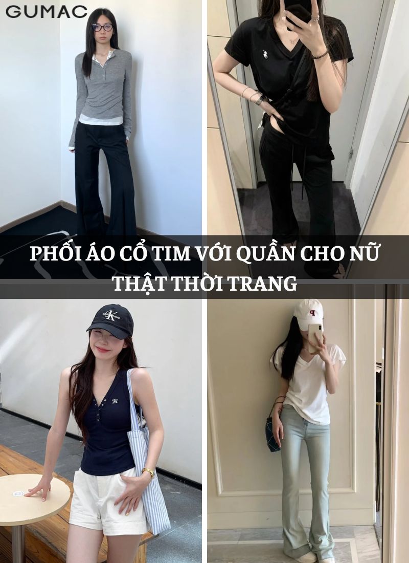 TOP mẫu áo thun cổ tim nữ đẹp sành điệu MỚI NHẤT 2025