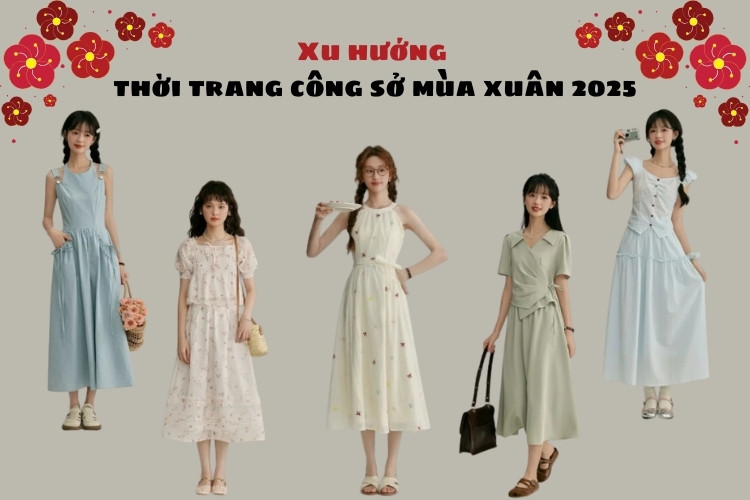 Những mẫu váy công sở mùa Xuân TRẺ TRUNG hot nhất 2025