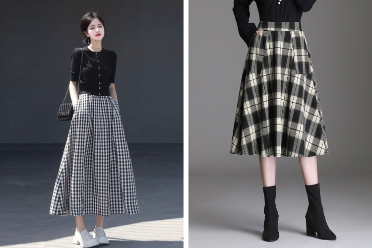 Bật mí 13+ phối váy sọc caro đỏ mặc áo gì để trở nên CÁ TÍNH